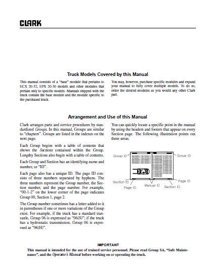 Clark Ecx20 32 Forklift Service Repair Manual Freesampleservicemanual