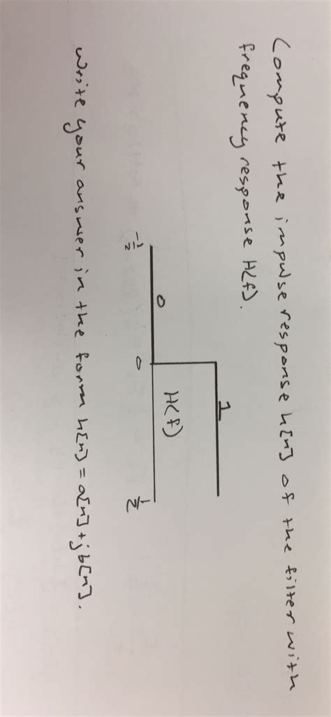 Answered Compute The Impulse Responseh[n] Of The Filter With Trequency