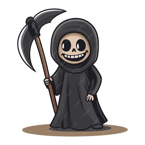 Cute Grim Reaper Halloween Vector Clipart Premium Ai Generated Vector
