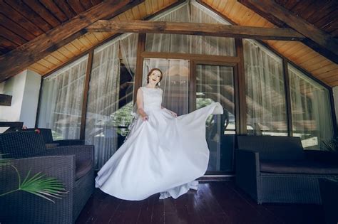 Free Photo Bride Lifting Up Her Skirt