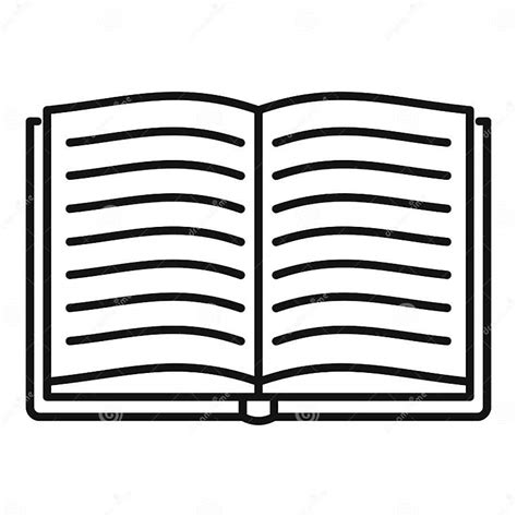 Estilo De Esquema De Icono De Libro Abierto Ilustración Del Vector