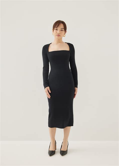Anitha Knit Bodycon Midi Dress Love Bonito Id
