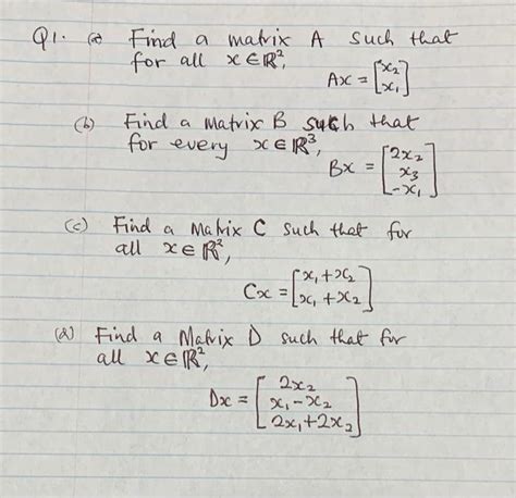 Solved A Find A Matrix A Such That For All X∈r2 Ax X2x1