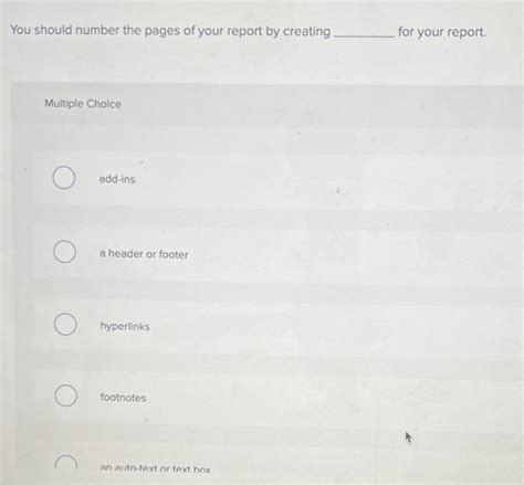 You Should Number The Pages Of Your Report By Chegg