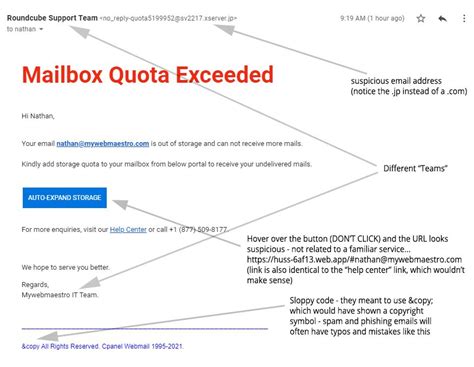 Mailbox Quota Exceeded Email Notification My Web Maestro
