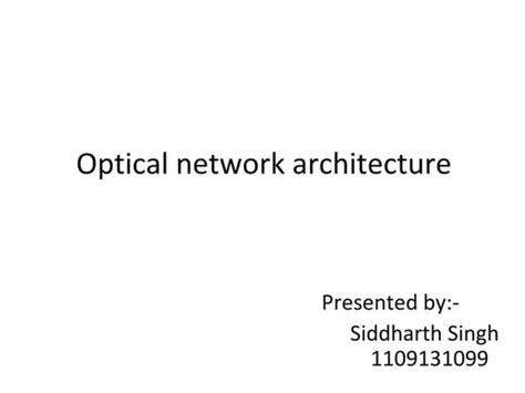 Optical Transport Network Ppt