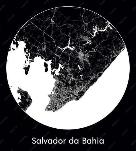 Premium Vector City Map South America Brazil Salvador Da Bahia Vector