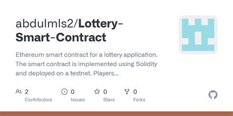 Github Abdulmls2lottery Smart Contract Ethereum Smart Contract For
