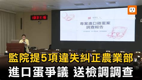 監院提5項違失糾正農業部 進口蛋爭議 送檢調調查 Youtube