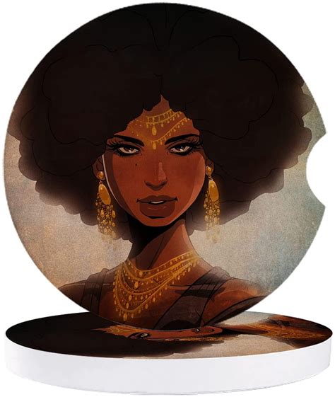 Fmshpon Retro Woman Lady Set Of 6 Car Coaster For Drinks Absorbent