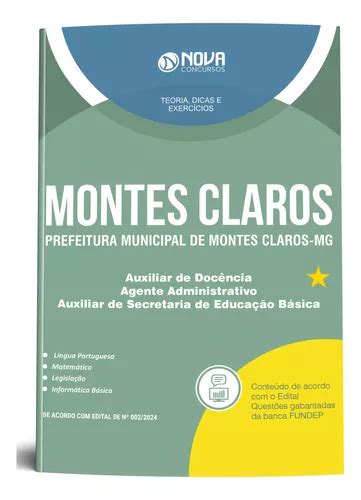 Apostila Montes Claros Mg 2024 Auxiliar De Docência Agente