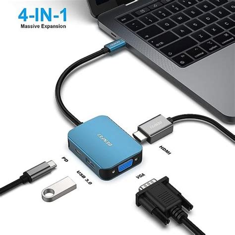 Hub Usb C Adaptateur Usb Type C Vers Hdmi Vga Type C Pd Hdmi 4k Usb 30