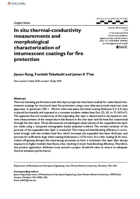 Pdf In Situ Thermal Conductivity Measurements And Morphological Characterization Of