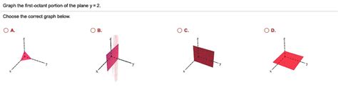 Solved Graph The First Octant Portion Of The Plane Y 2 Choose The