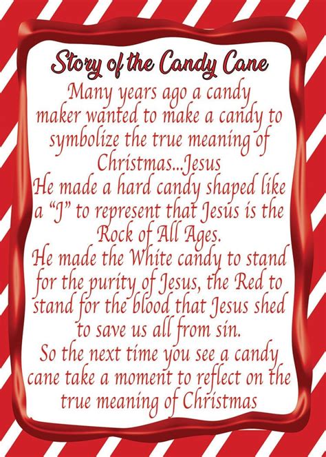 Legend Of The Candy Cane Story Printable T Tags Treat Bags Candy Cane Story Etsy
