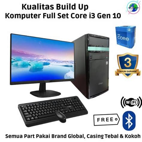Jual Komputer Rakitan Intel Core I3 Gen10 Kualitas Buildup Level Bisnis Pro Komplit 256gb
