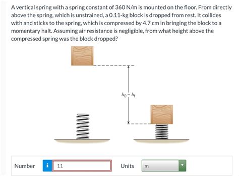 Solved A Vertical Spring With A Spring Constant Of N M Chegg Com