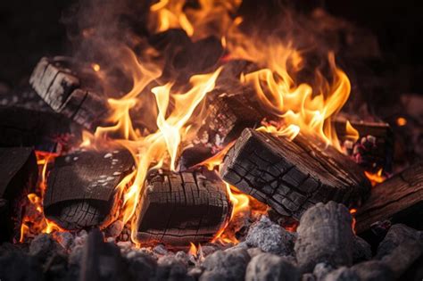 Premium Photo Fire In The Fireplace