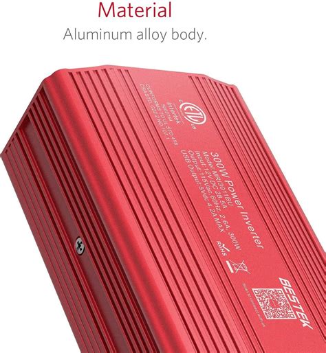 Bestek 300w Power Inverter Dc 12v To 110v Ac 42a Dual Usb Car