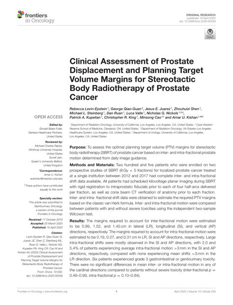 Pdf Clinical Assessment Of Prostate Displacement And Planning Target Volume Margins For
