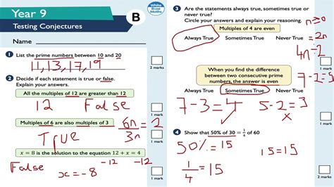 Year 9 Testing Conjectures White Rose Maths Ks3 Maths Year 9 Mathematics Gcse Foundation