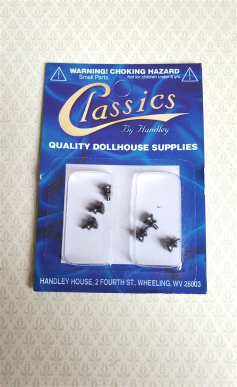 Dollhouse Miniature Tiny Pewter Knobs Metal For Door Or Drawer Pulls