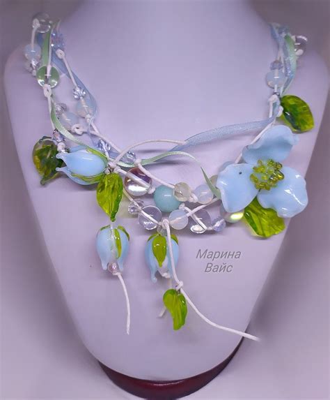 Колье цветочное из муранского стекла | Pandora charm bracelet, Charm ...