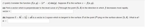 Solved Consider The Function Fx Y Ez X Siny
