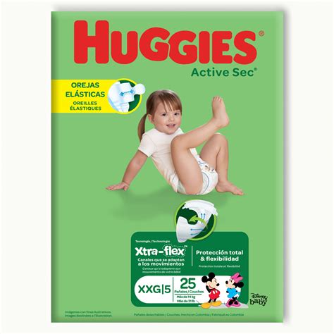 Droguería La Economía Huggies Active Sec Pañal Xxg Etapa 5 X 25 Unds