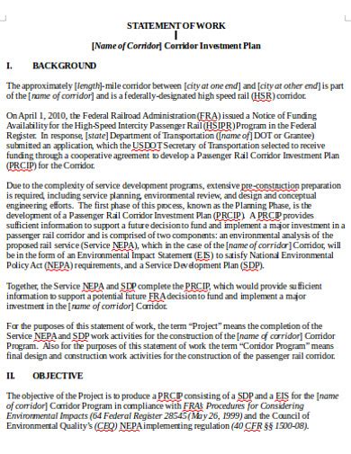 Statement Of Work Examples To Download