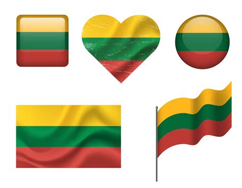 Lituania bandera conjunto de iconos bandera de Lituania símbolo