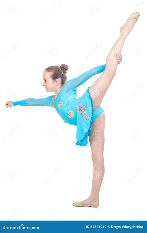 Cute Young Girl Doing Gymnastics Stock Image Image Of Caucasian Body
