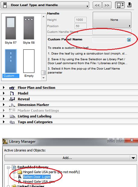Custom Door Leafpanel Not Showing In Door Setting Graphisoft