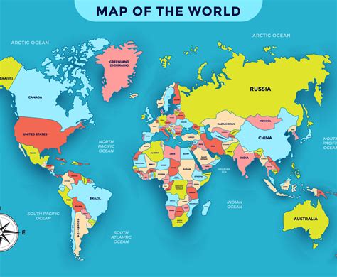 Tourist Destinations Of World Map With Countries Names