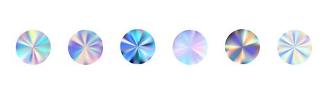 Holographic Sticker Label Silver Gradient Vector Image