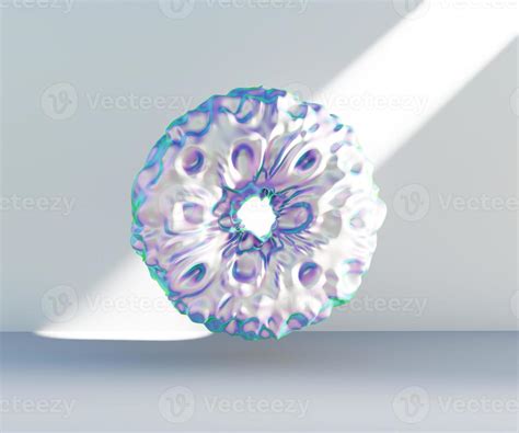 D Render Abstract Geometric Torus Shape Cracked Surface With Hole Split Object Isolated On