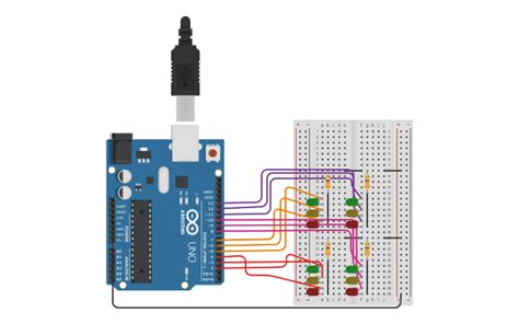 circuit design semaforo 4 esquinas en un cruce final tinkercad