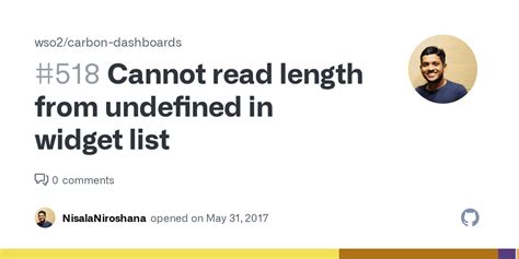 Cannot Read Length From Undefined In Widget List Issue Wso Carbon Dashboards GitHub