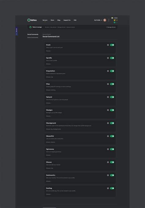 Tatsu Discord Bot Dashboard On Behance