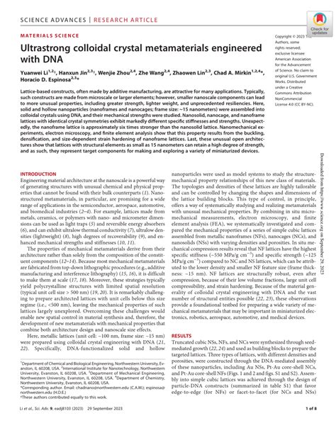 Pdf Ultrastrong Colloidal Crystal Metamaterials Engineered With Dna