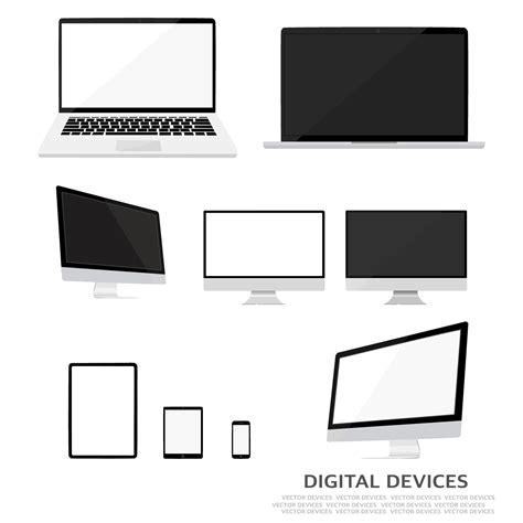 Conjunto De Monitores Computadora Vector En Vecteezy