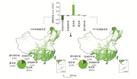 中国森林面积变化及其温室气体储量模拟研究