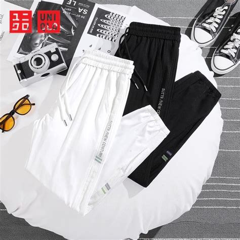 Uniqlo กางเกงกีฬาลําลอง ผ้าเรยอน แบบบาง ระบายอากาศ ทรงหลวม แฟชั่นฤดูร้อน สําหรับผู้หญิง Lazada