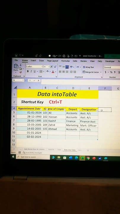 How To Convert Data Into Table In Excel Shorts Ytshorts Thstudies