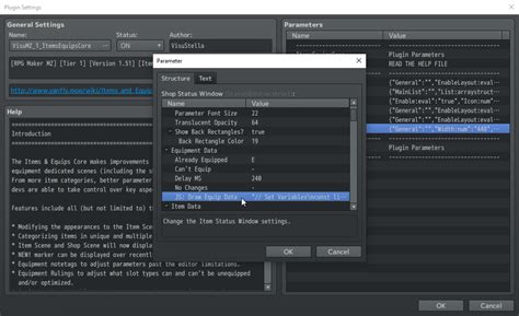 mz visustella item equip shop show hit evasion crit rpg maker forums