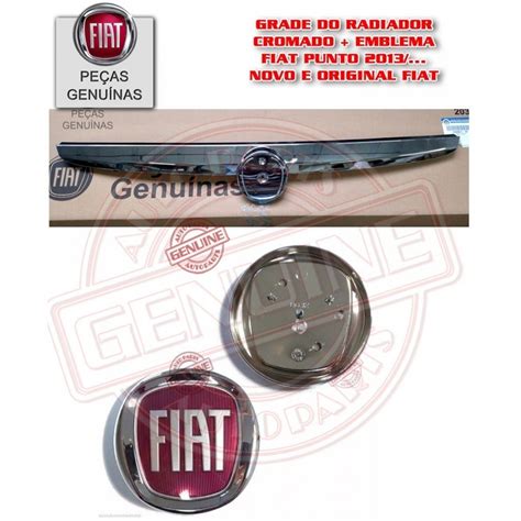 Grade Friso Cromada Emblema Novo Fiat Punto 2013 Original R 345 99