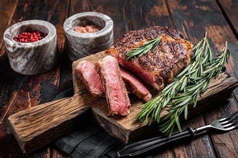 Premium Photo Sliced And Grilled Rib Eye Steak Ribeye Beef Marbled
