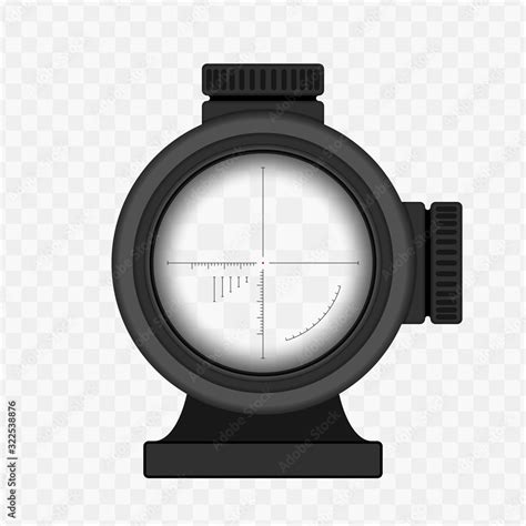 Realistic Sniper Sight With Measurement Marks Sniper Scope Template Isolated On Transparent