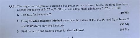 Solved Q The Single Line Diagram Of A Sample Bus Power Chegg