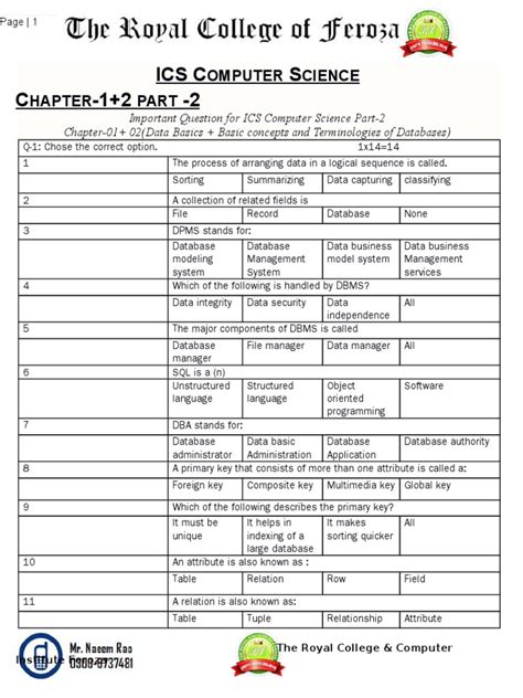 Ics Computer Science Important Pdf Parameter Computer Programming